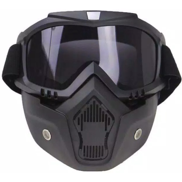 Jual Helm Bogo Retro+Goggle mask Topeng Fullface Helem Trail Motocross ...