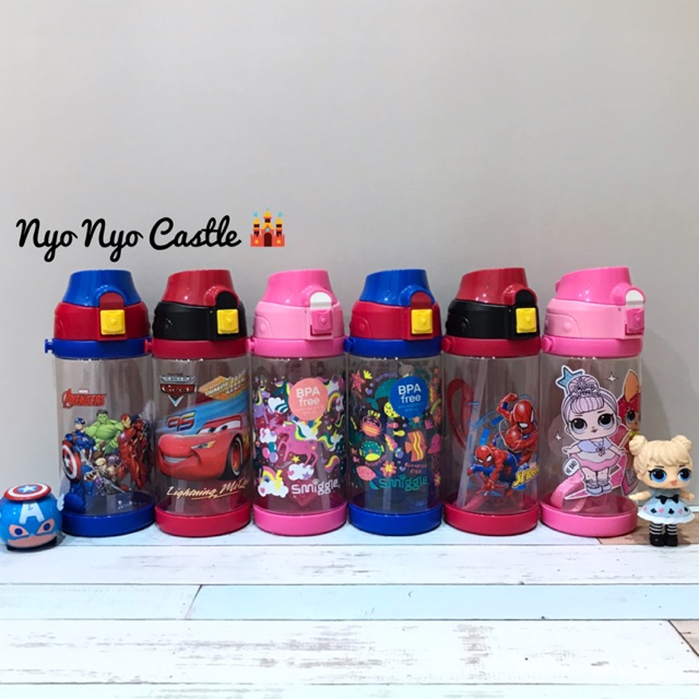 Jual Botol Minum Anak Sedotan 550ml + Pengunci Tali Panjang Smiggle Unicorn LOL Surprise ...