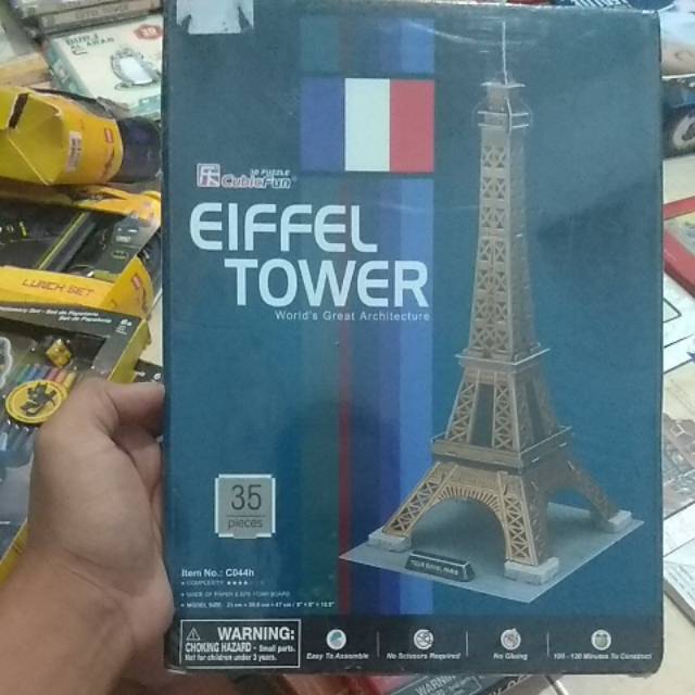 Jual PUZZLE 3D CUBICFUN EIFFEL TOWER GOLD 35 PCS | Shopee Indonesia
