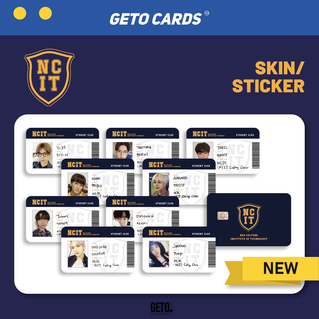 Jual Stiker Sticker Skin Kartu Atm NCT 127 NCIT Handwriting ID Card ...