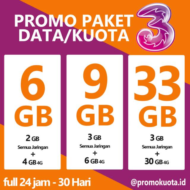 Jual PROMO 3 TRI PAKET DATA KUOTA MURAH | Shopee Indonesia