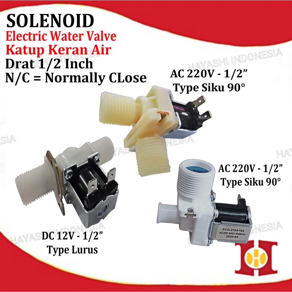 Jual Electric Water Selenoid Solenoid Valve Control Switch AC 220V DC 12V NC 1/2 3/4 | Shopee ...