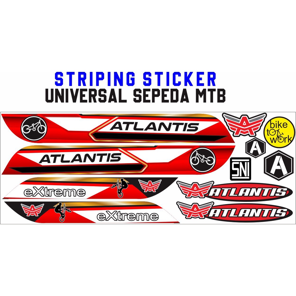Jual STIKER ATLANTIS POLET MERAH PUTIH SIMPLE VARIASI STRIPING BIKE ...