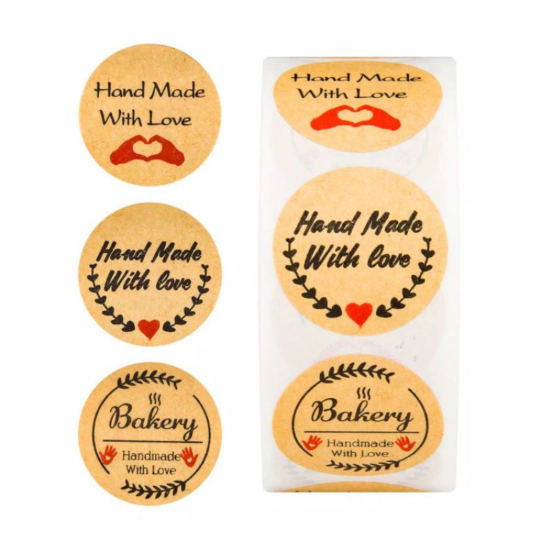 Jual E1 Sticker label toko bahan scraf kemasan murah design kekinian ...