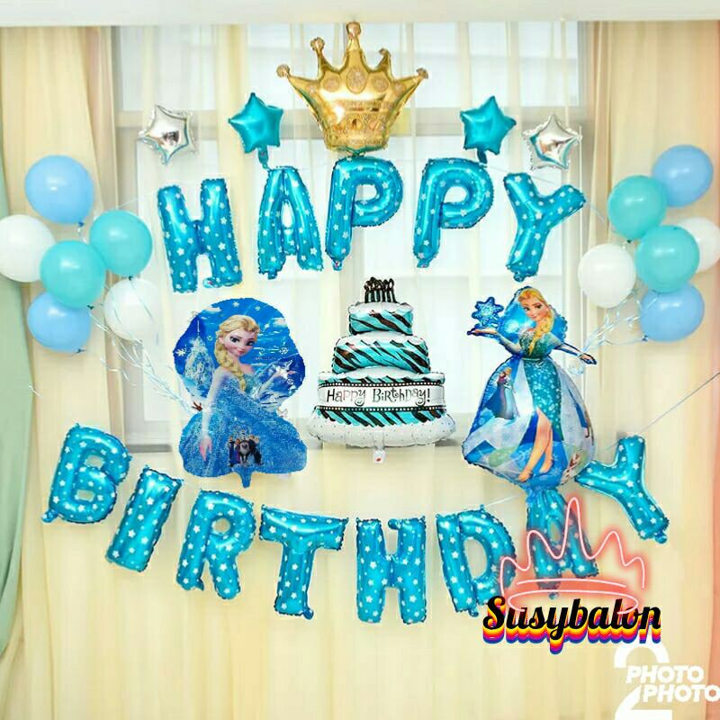 Jual Dekorasi set happy birthday frozen/dekorasi ulang tahun | Shopee ...