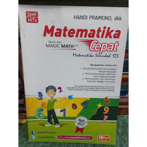 Jual BUKU MATEMATIKA CEPAT UNTUK SMP MTS MATEMATIKA SEMUDAH 123 EDISI ...