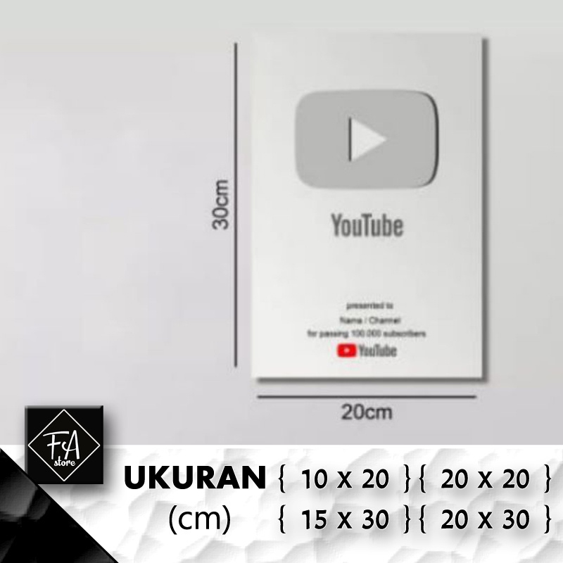 Jual OFFICIAL - Hiasan Dinding Custom YouTube Play Button | Shopee ...