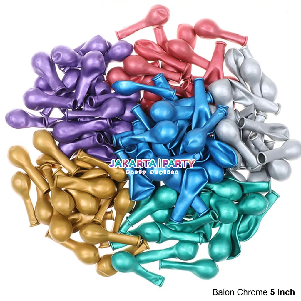 Jual ECER Balon Latex Chrome 5 inch / Balon Chrome / Balon Latex Chrome ...
