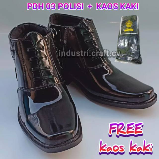 Jual [FREE KAOS KAKI PDH] Sepatu PDH 03 Polisi Polri Murah Berkualitas ...