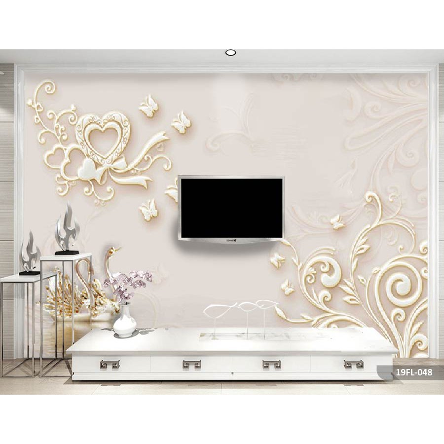 Jual Wallpaper Custom Floral/Bunga 6 Bahan Vinyl | Shopee Indonesia