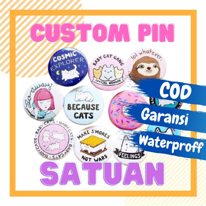 Jual Cetak Pin Peniti Nama Custom satuan pins button | Shopee Indonesia
