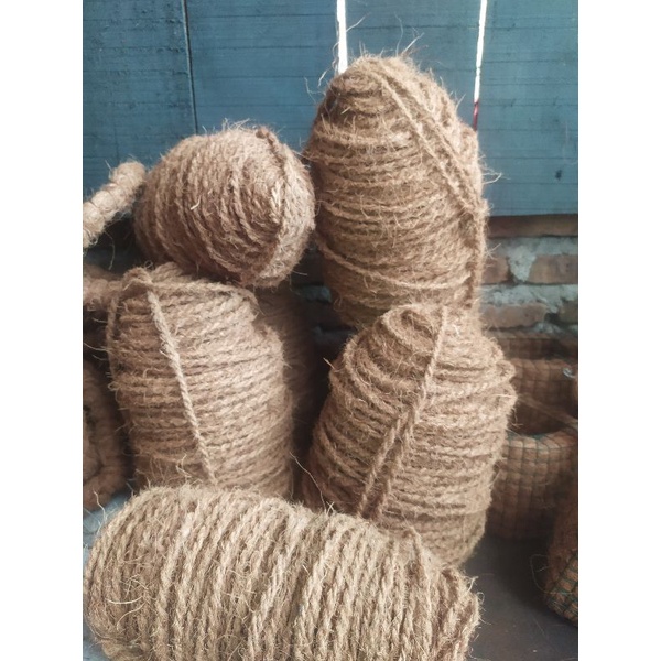 Jual (100m) tali tambang / tali pot / tali alami serabut / sabut kelapa ...