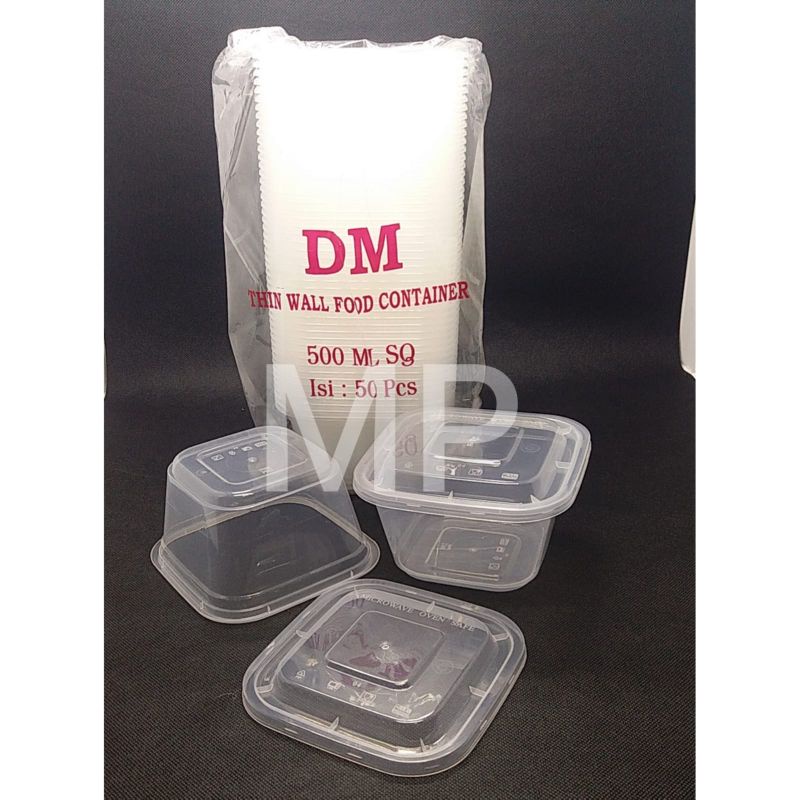 Jual Thinwall Food Container SQ 500ml Thin Wall Kotak Plastik Isi 50pcs | Shopee Indonesia