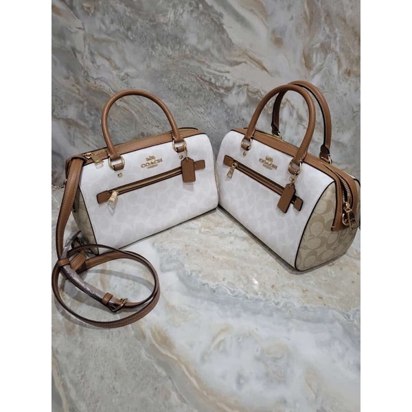Jual Tas Coach original - Coach rowan in signature glacier white ...