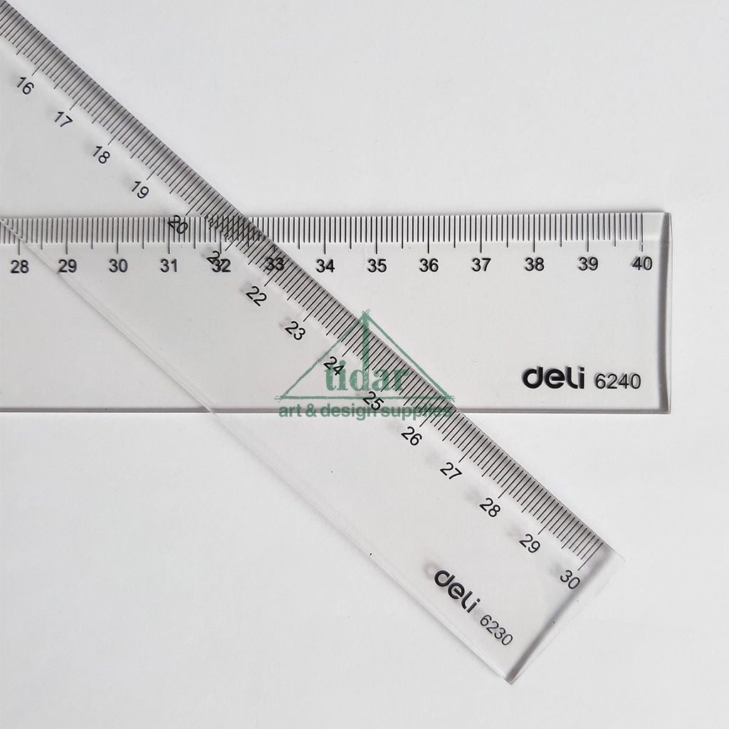 Jual Penggaris Deli Panjang 30 CM / 40 CM - Mistar Plastik 6230 / 6240 ...