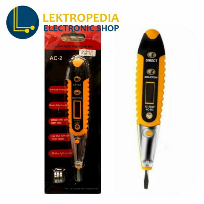 Jual Tespen Digital Multifungsi AC DC LCD Display Test Pen Detector ...