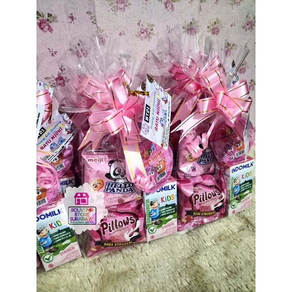 Jual Mini snack Hemat || Snack ultah serba pink || Paket ultah anak ...