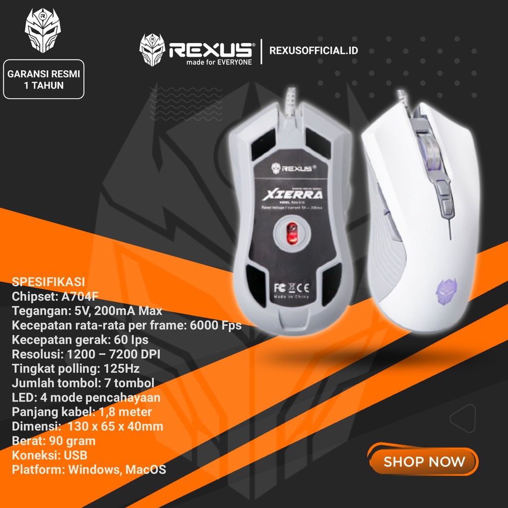Jual Mouse laptop kabel usb gamers Rexus Mouse Gaming Xierra G10 ...