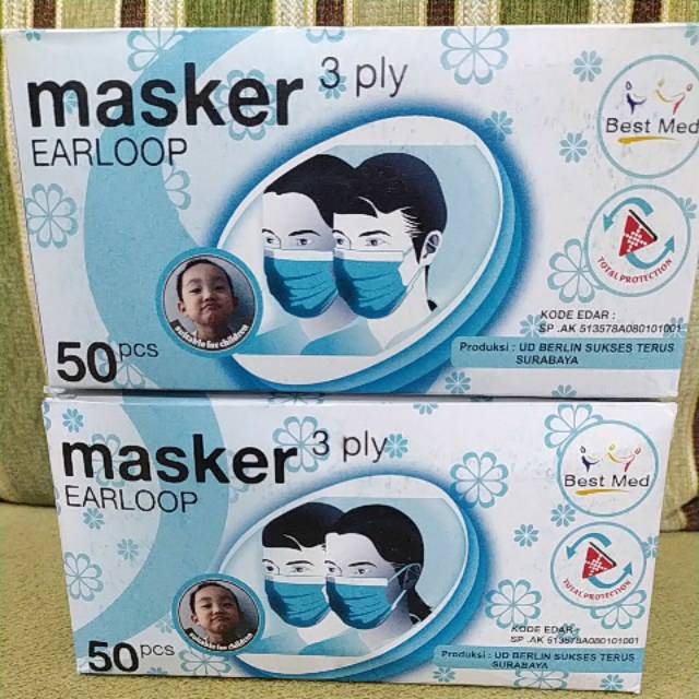 Jual Masker Earloop Bestmed isi 50pcs | Shopee Indonesia