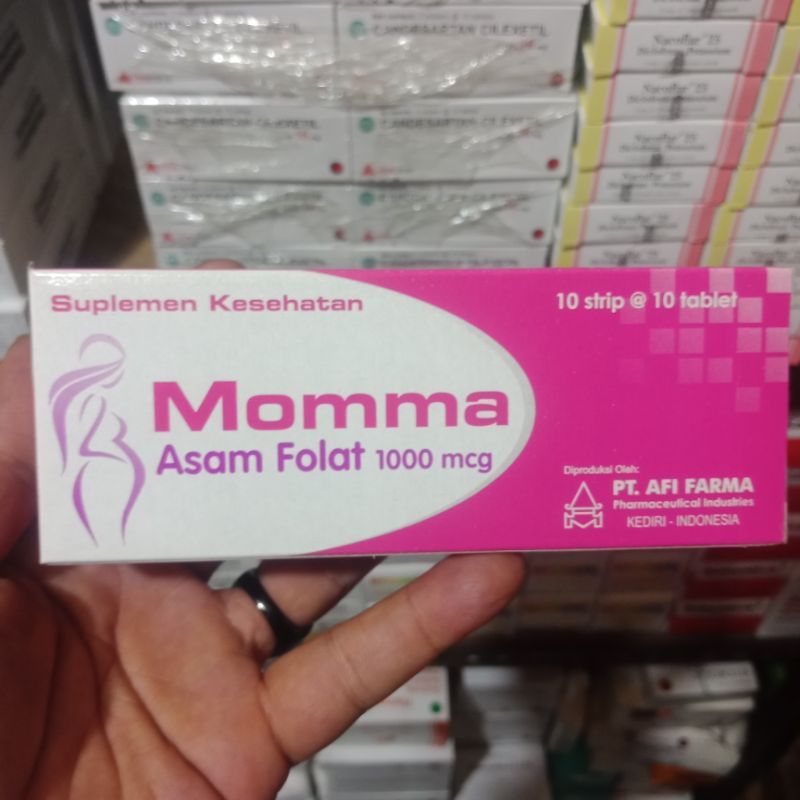 Jual MOMMA Asam Folat 1000mcg Suplemen Kesehatan Ibu Hamil 100tablet ...