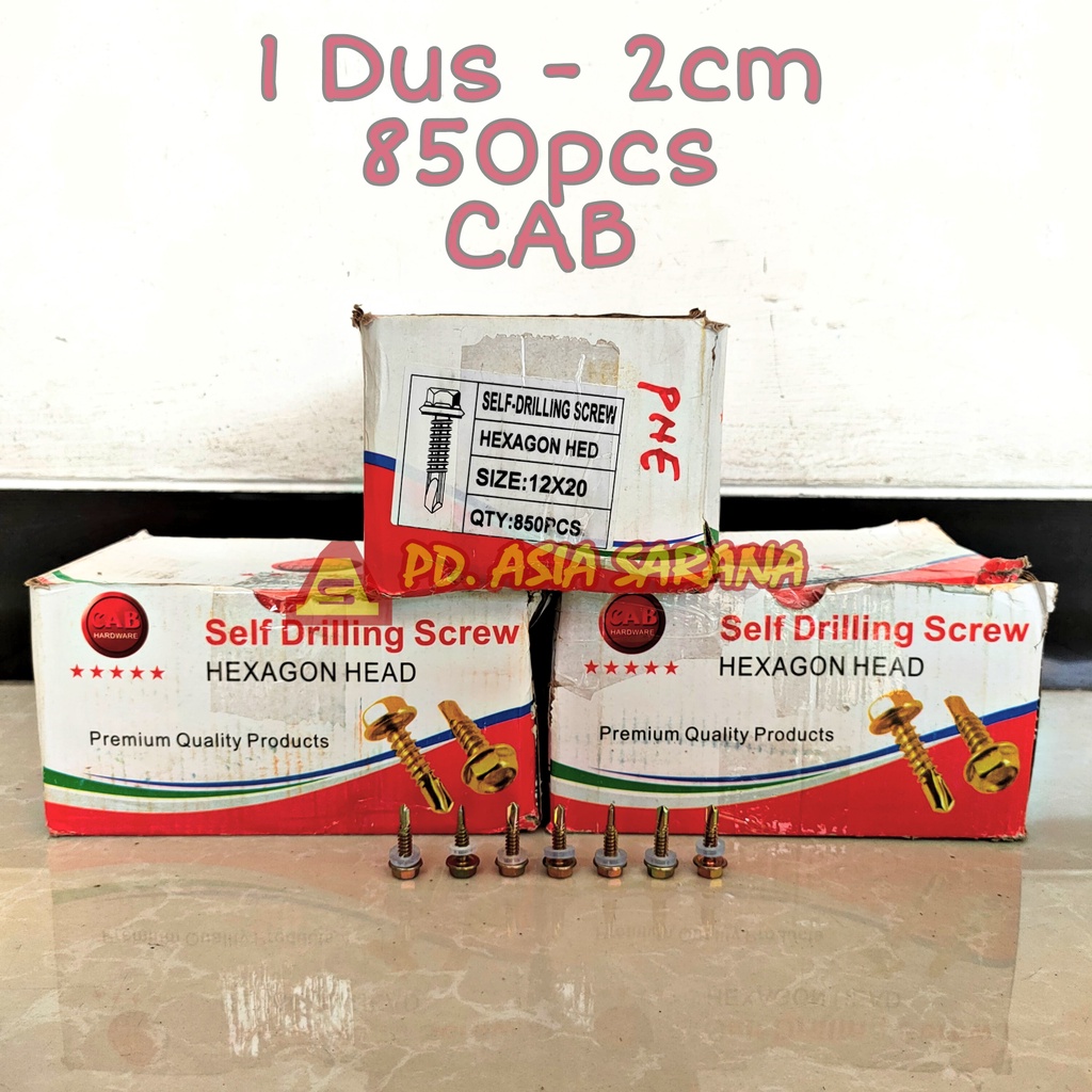 Jual [1 Dus CAB] Paku Roofing Kuning 2cm / Skrup Holo Baja Sekrup ...