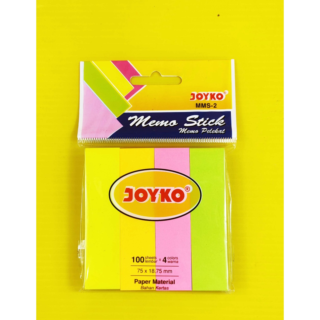 Jual MEMO STICK / STICKY NOTES JOYKO MMS - 2 ( 75 X 18,75 MM ) | Shopee ...