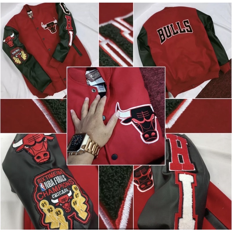 Jual Varsity Bomber Jacket Wool Laken Leather Vintage Heavyweight ...