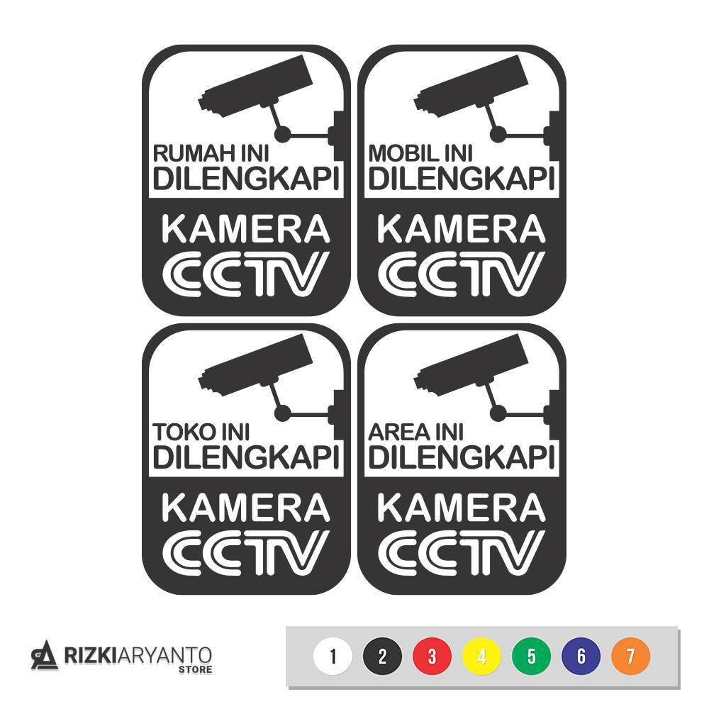 Jual Stiker Kaca Mobil Toko Rumah Area Peringatan Kamera CCTV Sticker ...