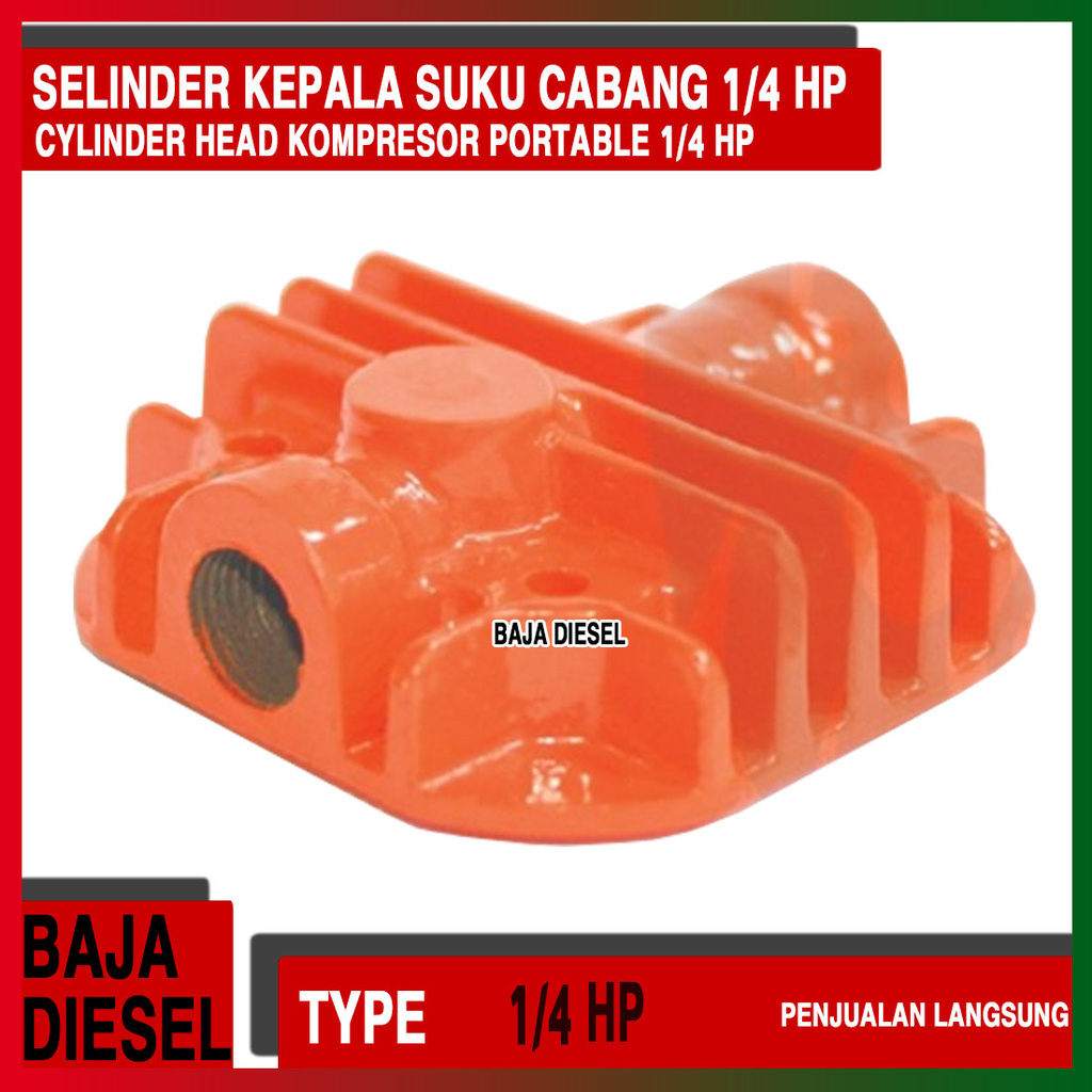 Jual Selinder Kepala Suku Cabang 1/ 4 hp Cylinder Head Kompresor ...