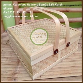Jual Keranjang Rantang Hampers Anyaman Bambu Kotak Hantaran Pernikahan Hamper 30cm | Shopee ...
