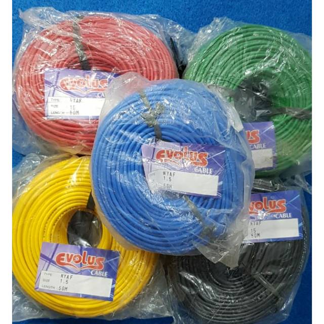 Jual Kabel serabut tunggal 1 x 1.5mm Evolus dan SDJ / Nyaf 1 x 1.5mm evolus 50 meter | Shopee ...