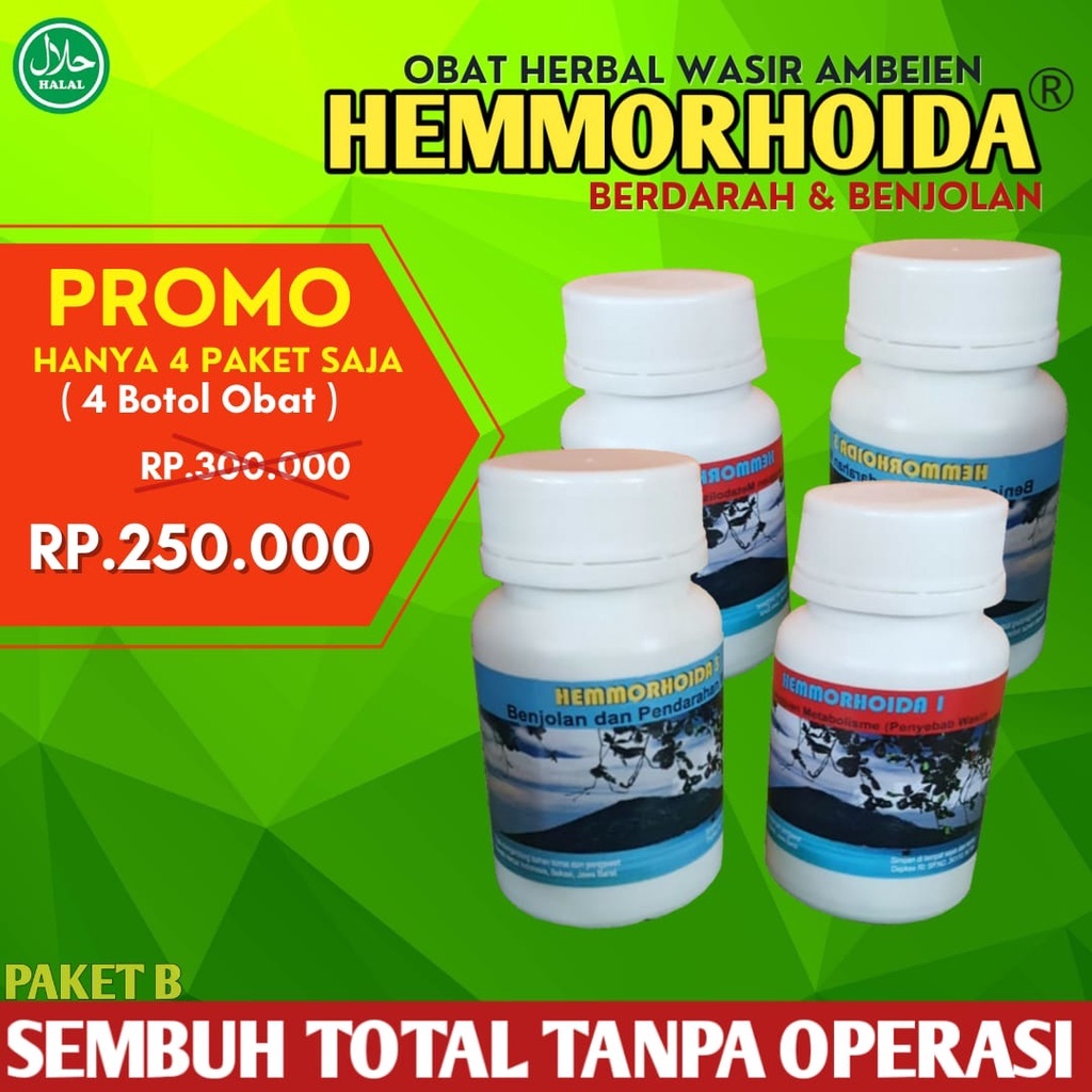 Jual Obat wasir ambeien berdarah dan benjolan stadium 2-3 Tradisional ...