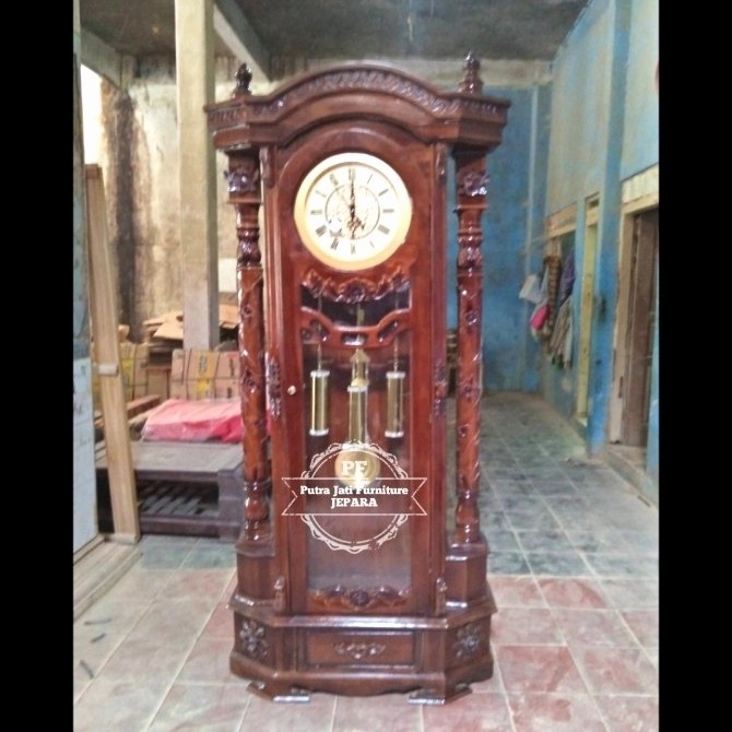 Jual Jam besar ukir kayu jati/ Jam pajangan /Jam lonceng bandul kayu ...