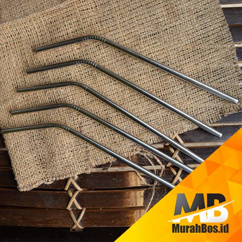 Jual Sedotan Lengkung Lurus Stainless Steel / Sedotan Besi Melengkung ...