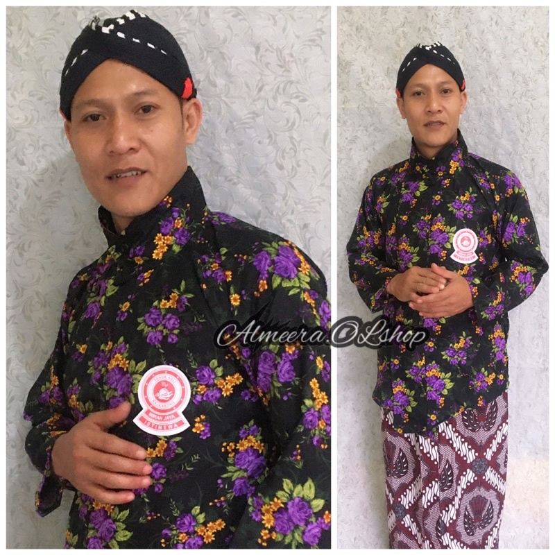 Jual surjan kembang raja keong istimewa surjan bunga warna ungu ...