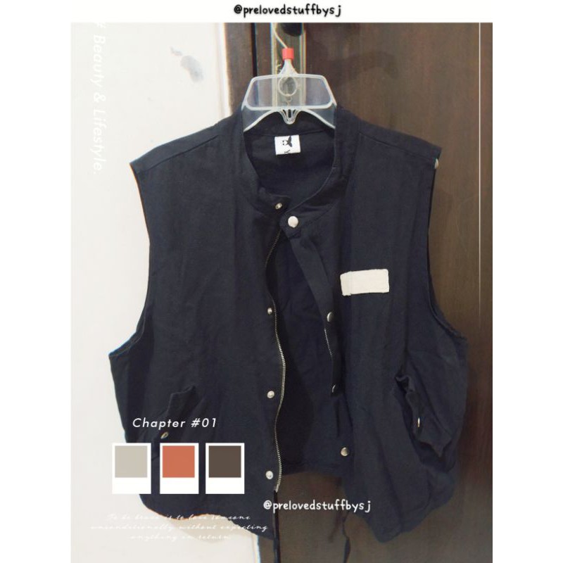 Jual Oversized Vest Graphic Print in Black/Rompi Hitam Import | Shopee ...