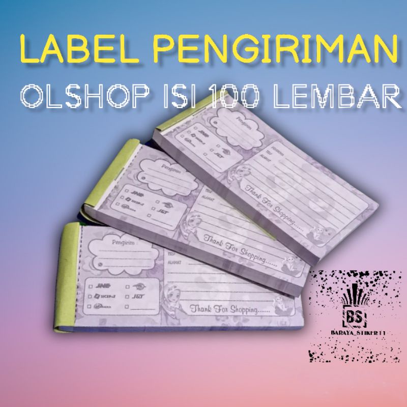Jual Label pengiriman Olshop label pengiriman motif hijab isi100lembar ...
