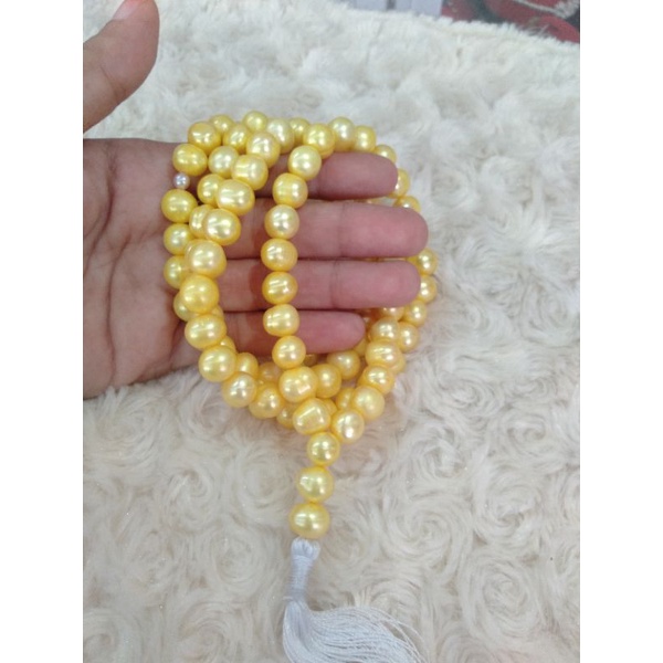 Jual Tasbih 100 Mutiara Air Tawar super kuning | Shopee Indonesia