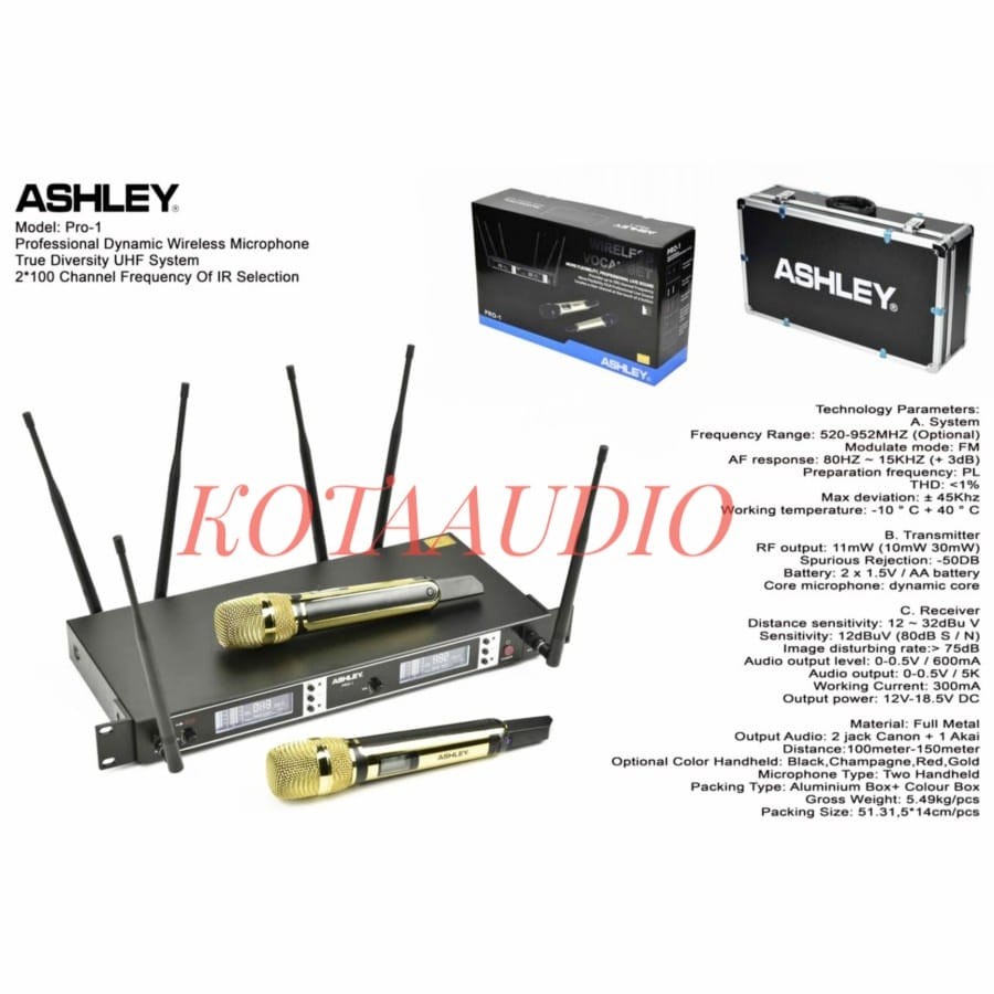 Jual MIC WIRELESS ASHLEY PRO 1 PEGANG MICROPHONE ASHLEY PRO1 ORIGINAL ...