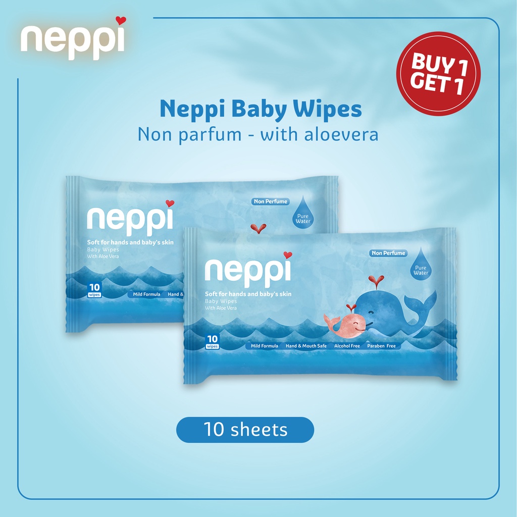 Jual Neppi Baby Tisu / Tissue Basah Wipes Non Parfum 10s - Buy 1 Get 1 ...