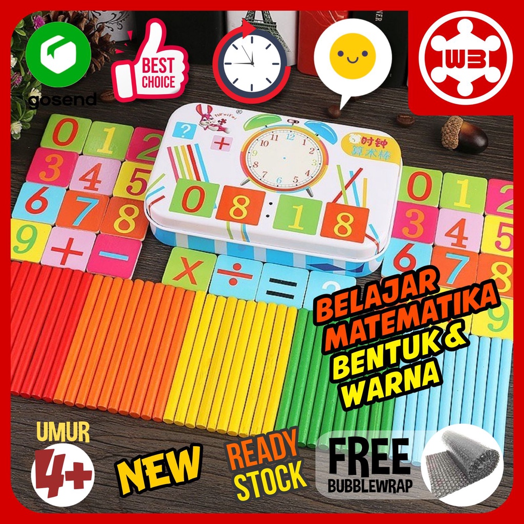 Jual Permainan Anak Montessori Berhitung Matematika & Jam Magnet Stick ...