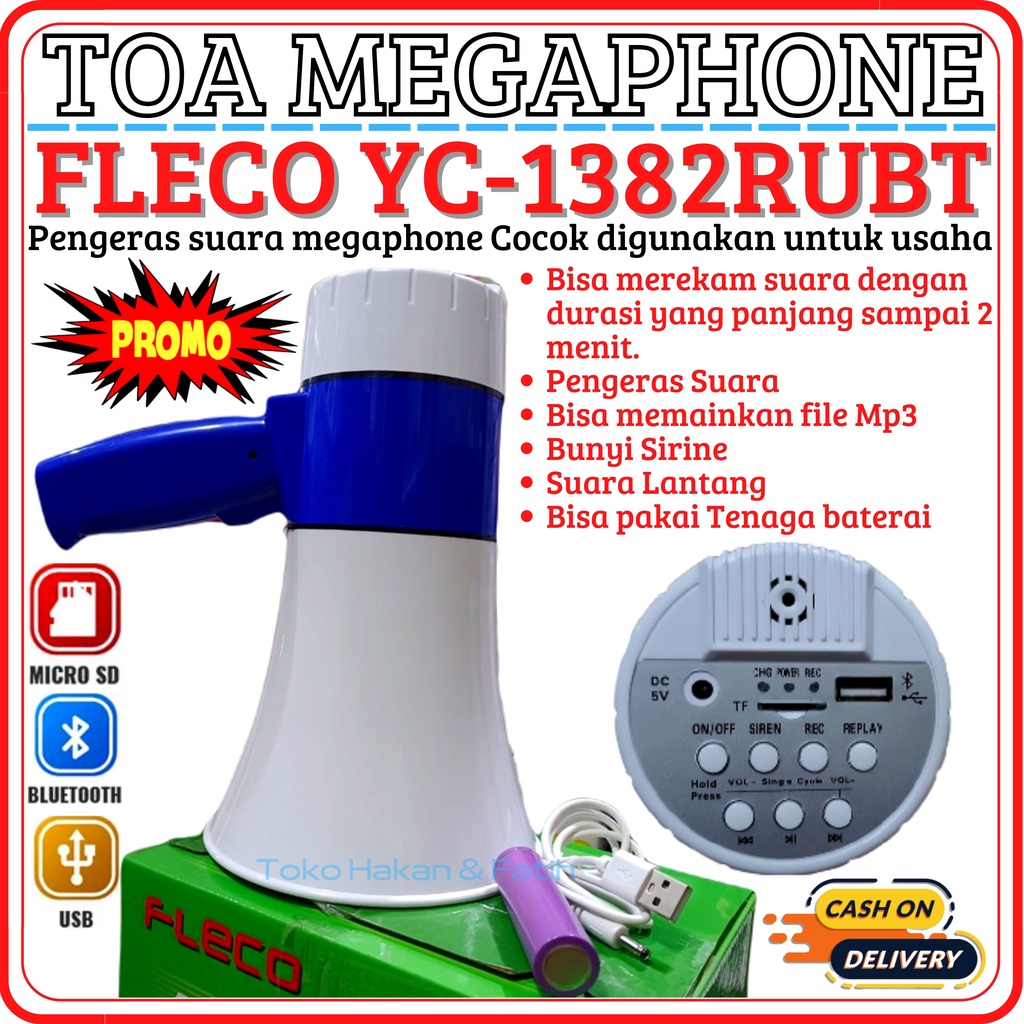 Jual TOA Bluetooth Megaphone Fleco YC-1382RUBT - Pengeras Suara ...