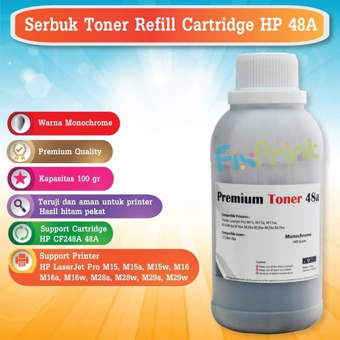 Jual Serbuk Toner HP 48A CF248A Bubuk Refill HP LaserJet Pro M16- M16a ...