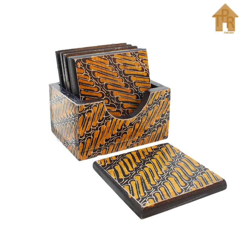 Jual Coaster Kayu Batik / Tatakan Kotak 9x9cm - 6pcs. | Shopee Indonesia