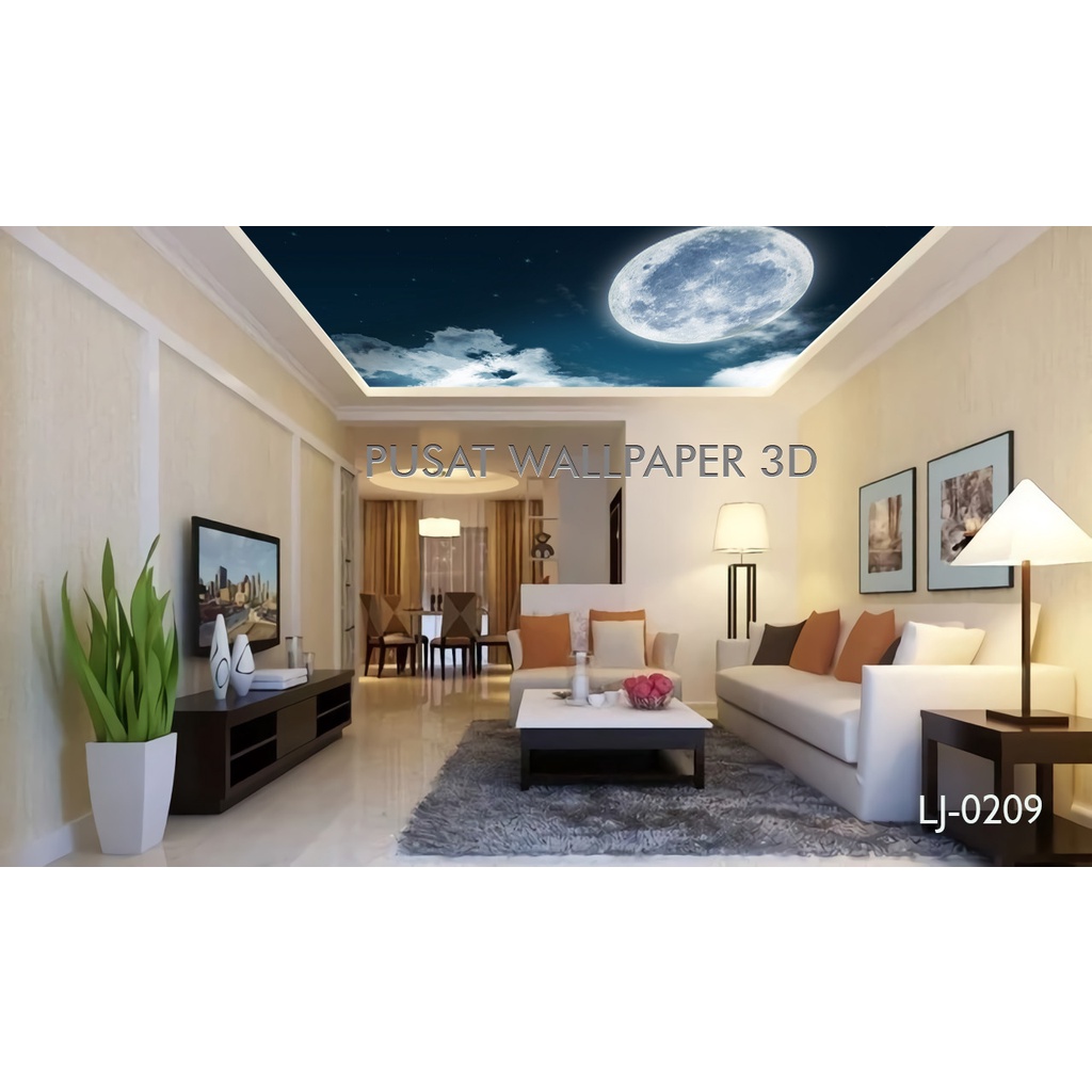 Jual Cetak Wallpaper Plafon 3D Pemandangan Awan Malam Hari, Wallpaper ...