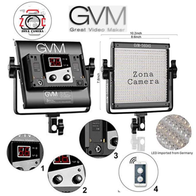 Jual GVM 560AS LED Video Light Bicolor Lighting Panel Continuous Lampu ...