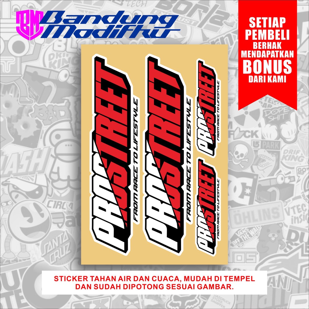 Jual STICKER SET PACK PRINTCUT LOGO PROSTREET | Shopee Indonesia