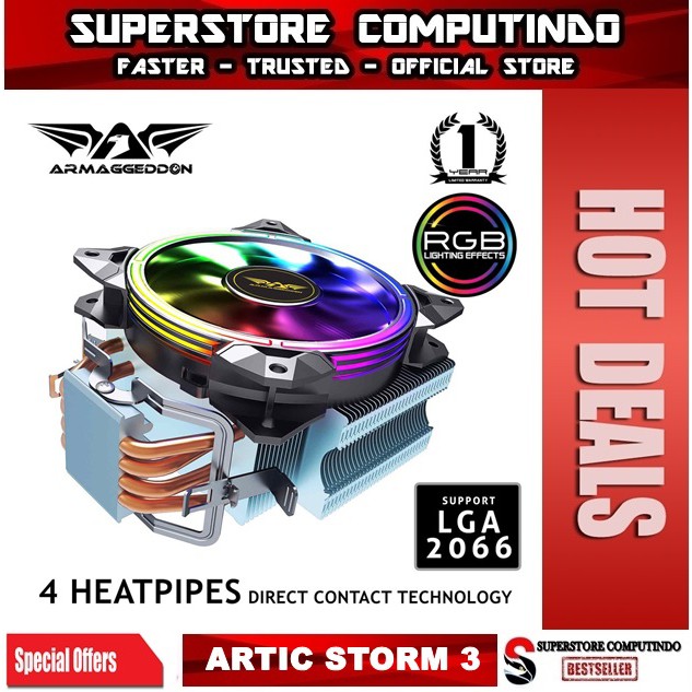 Jual Armaggeddon Artic Storm 3 RGB R4 CPU Air Cooler | Shopee Indonesia