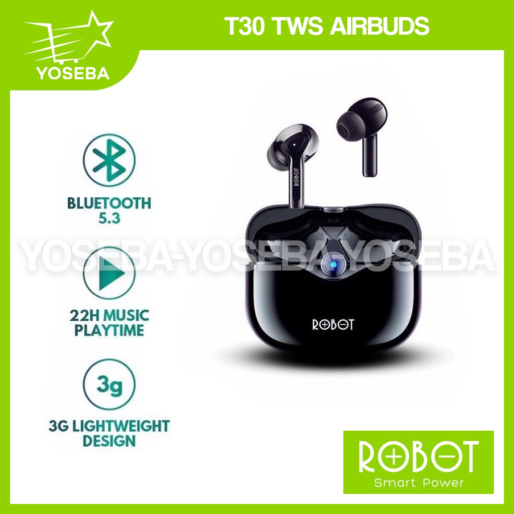 Jual Robot Wireless Earphone Airbuds T30 Original True Wireless Earbuds ...