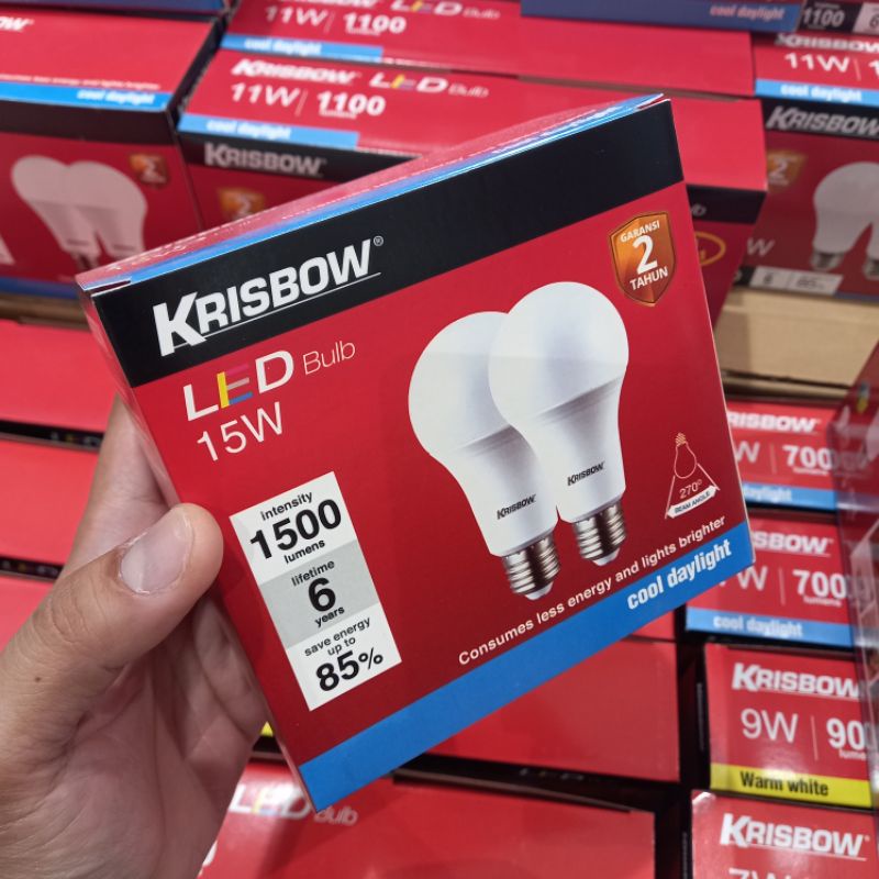 Jual Krisbow set bohlam led 2 pcs 15 watt - putih | Shopee Indonesia